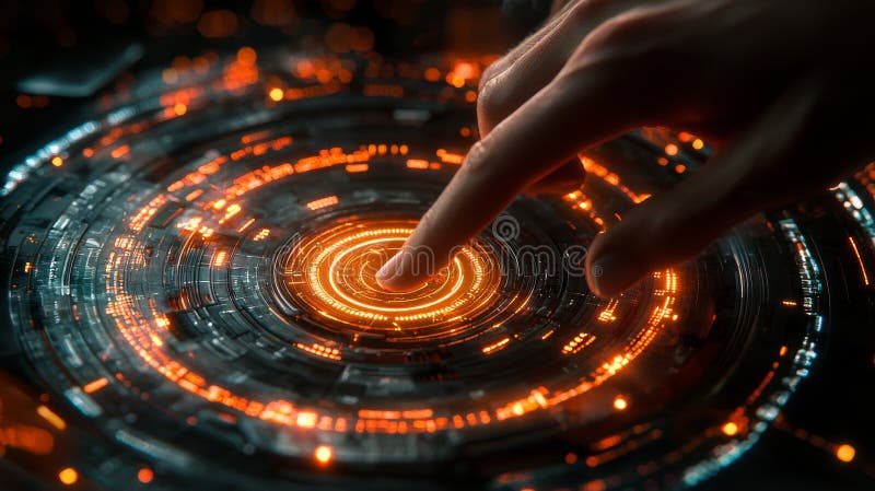 The Picture Shows a Man Pushing a Button, Symbolizing His Choice. Stock ...