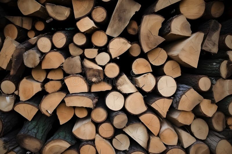 Stack of Wood. Massive Stack of Wood that Fills the Entire Frame. the ...