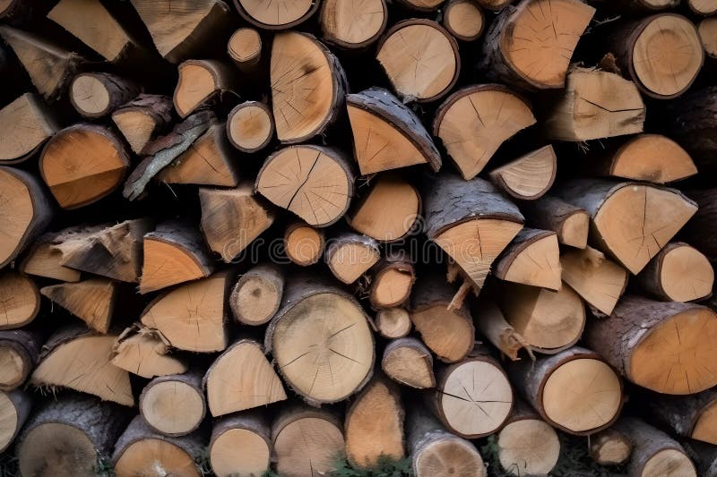 Stack of Wood. Massive Stack of Wood that Fills the Entire Frame. the ...