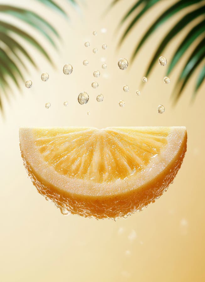 A Picture Shows an Orange Slice Falling into a Pool of Water, with ...