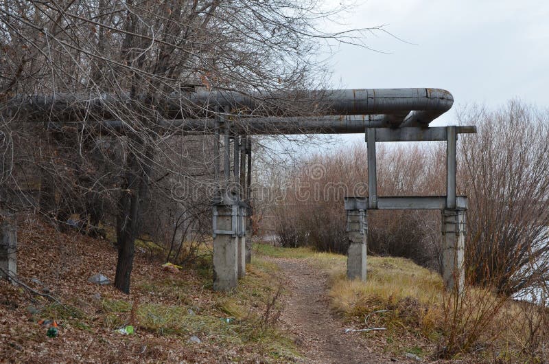 A Pipe Turn Over the Walkway Stock Image - Image of laying, arrangement ...