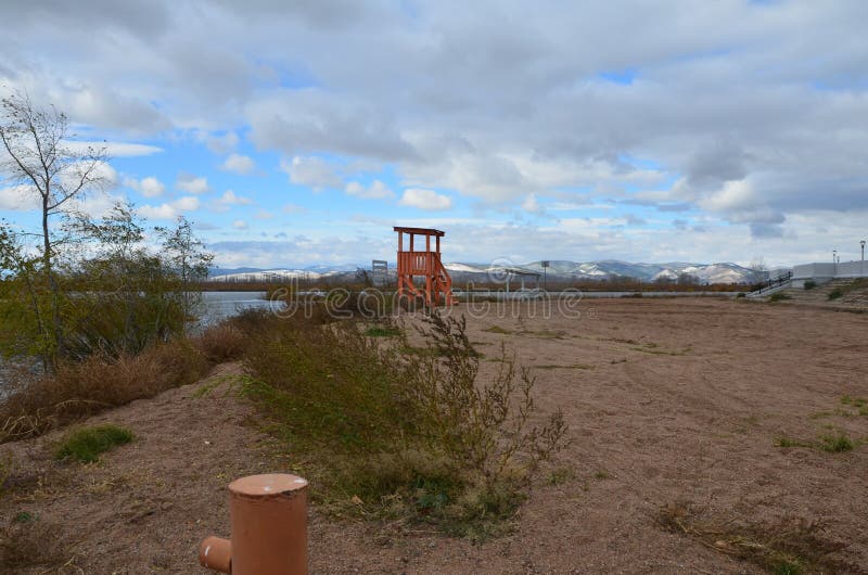 A riverside with viewpoint stock image. Image of foliage - 128761895