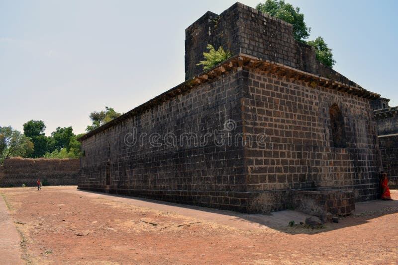 Picture of Side View of Ancient Fort Which Was Constructed Using Black ...