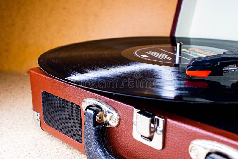 Side View of a Modern Turntable Along with a Vinyl Record Editorial ...