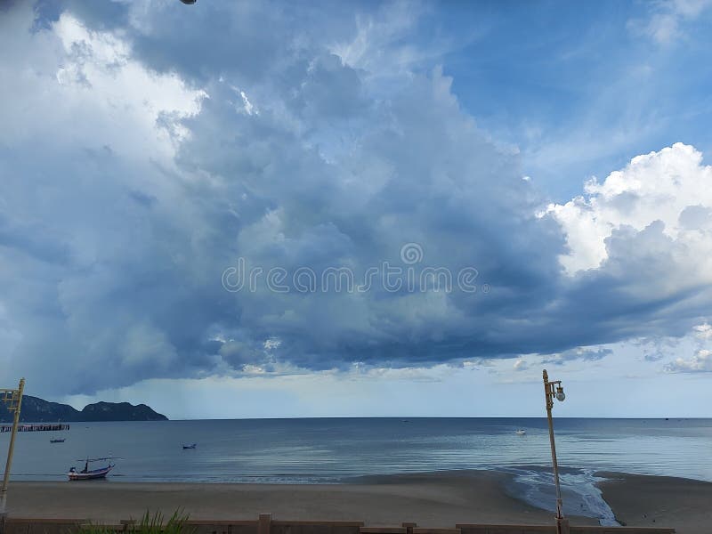 The Picture of the Sky and Sea in the Evening. Stock Image - Image of ...