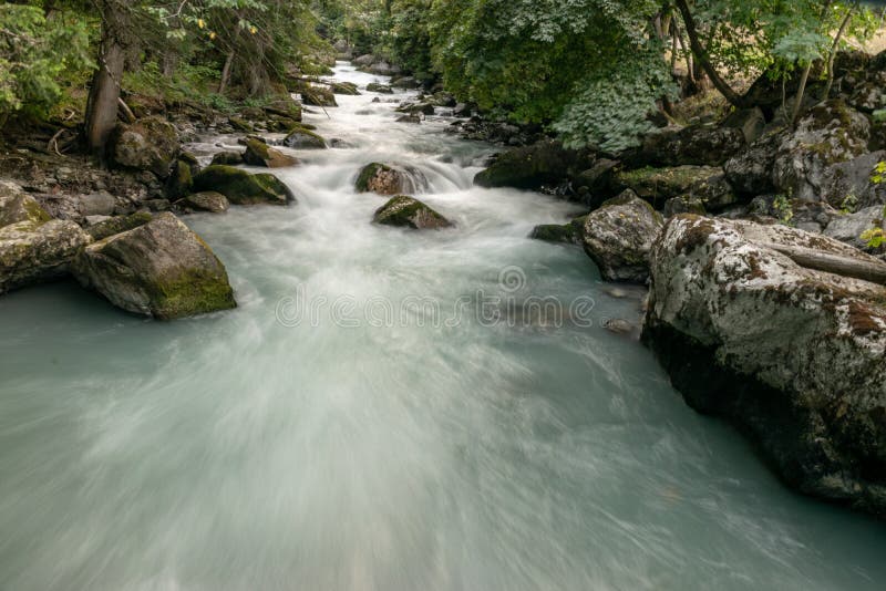 Picture of Small River in the Mountains Stock Photo - Image of ...