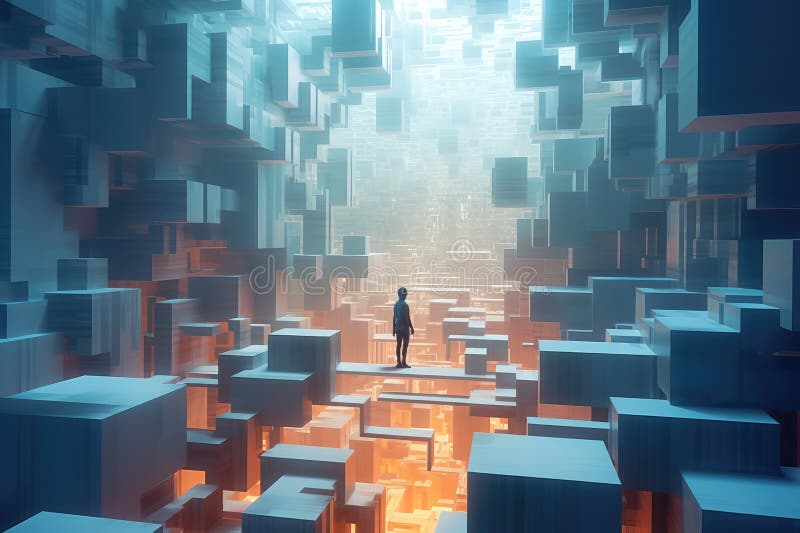 Picture of Smart Scientist Human Create Colony Using Cube Technology ...