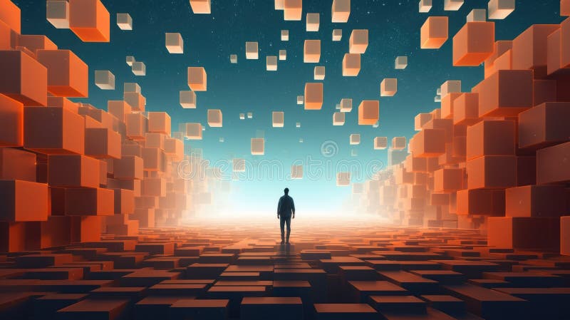 Picture of Smart Scientist Human Create Colony Using Cube Technology ...