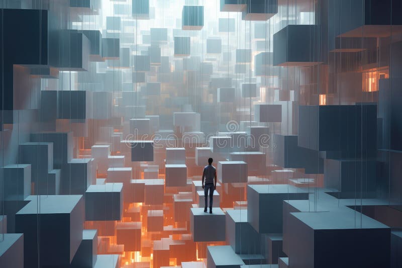 Smart Human Wear Vr Headset Connecting To Virtual Reality or Metaverse ...