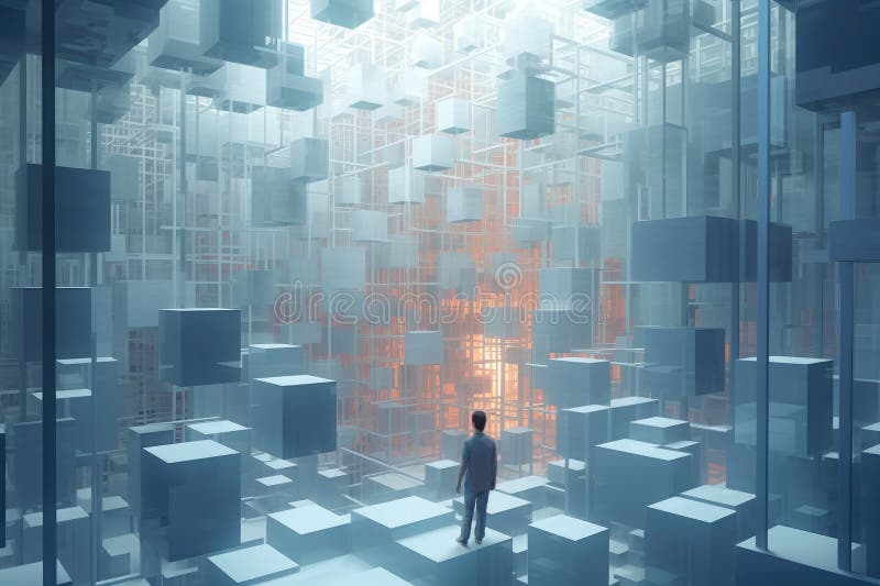 Smart Human Wear Vr Headset Connecting To Virtual Reality or Metaverse ...