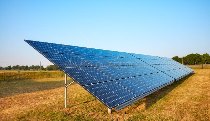 Picture of Solar Panel Modules on a Field, Selective Focus Stock Image ...