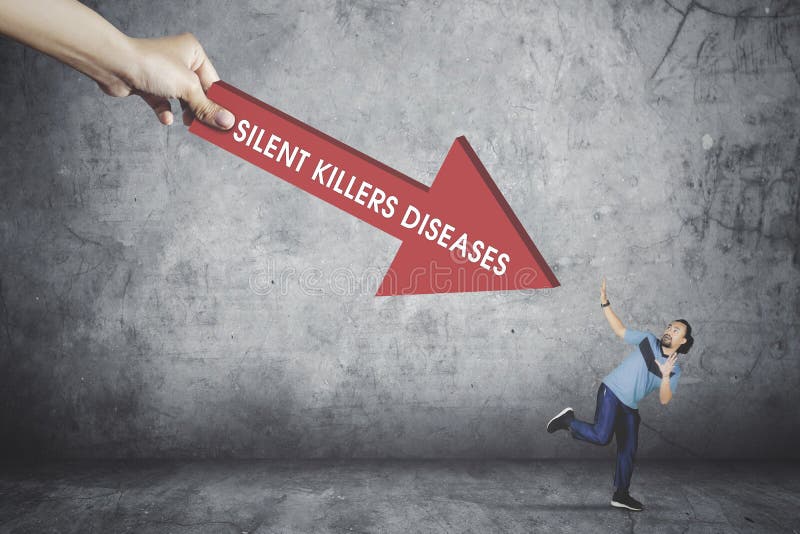 Scared Man Looking at an Arrow Stock Image - Image of arrow, expression ...