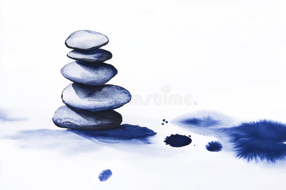 A Picture of a Stack of Rocks Covered in Snow Stock Image - Image of ...