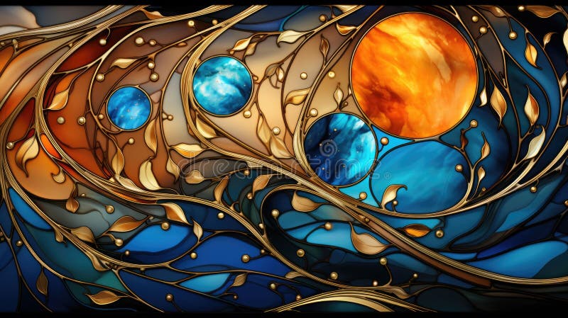 A Picture of a Stained Glass Piece of Art. Stock Image - Image of piece ...