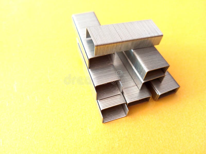 A picture of stapler pins stock photo. Image of places - 165979524