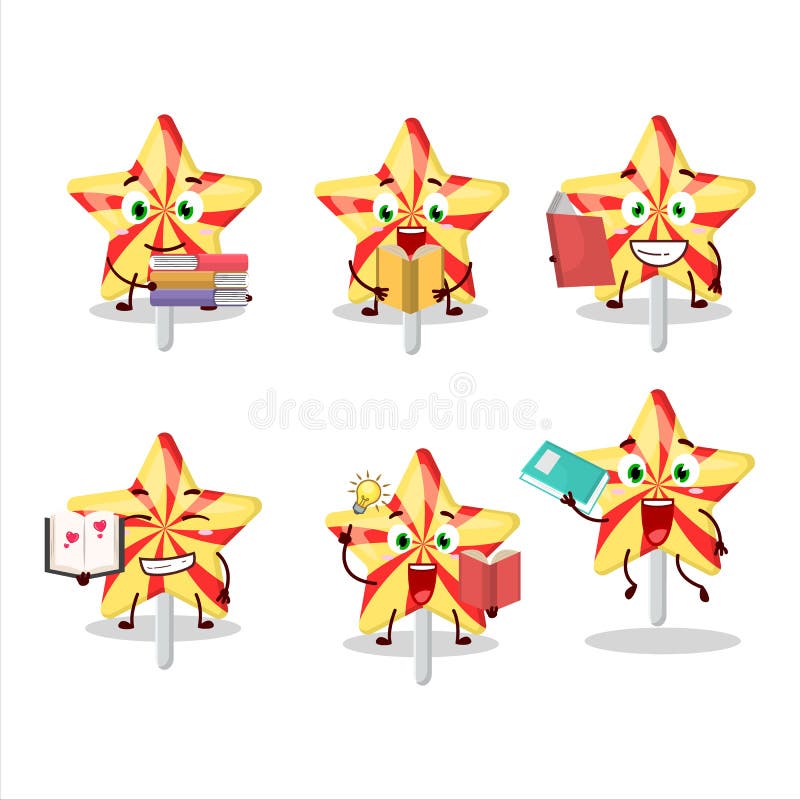 A Picture of Star Candy Cartoon Character Concept Reading an Amusing ...
