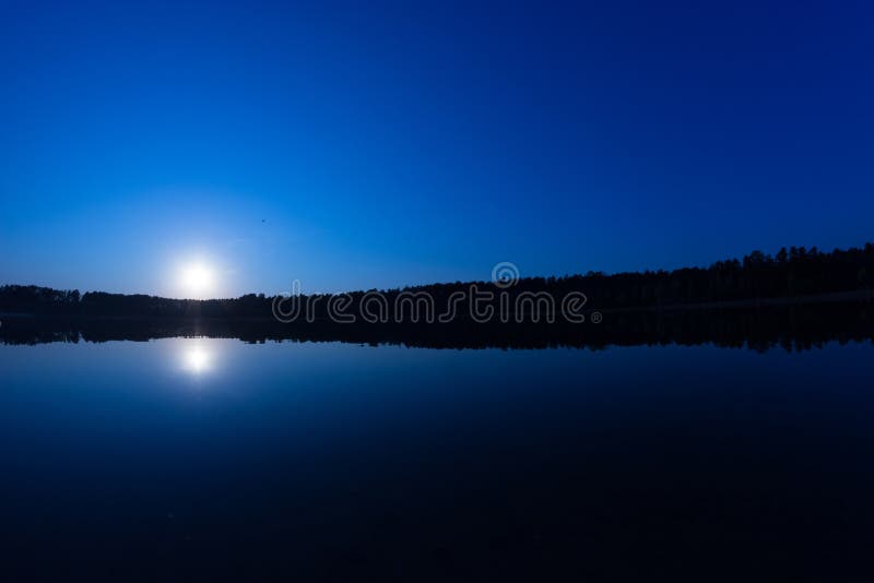Picture of Starry Night Sky Over the Lake Stock Image - Image of travel ...