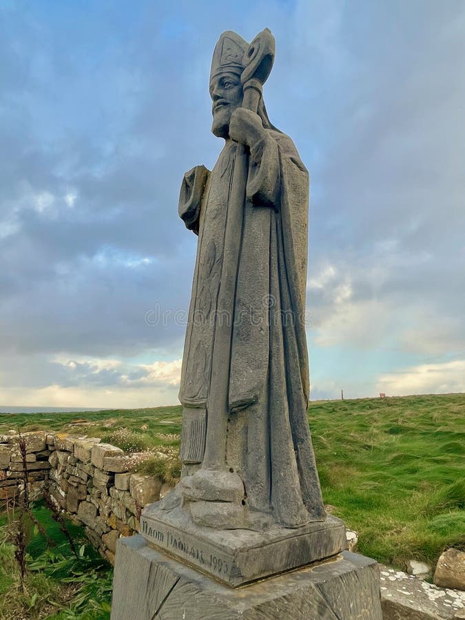 Statue of Saint Patrick at Down Patrick Head Stock Image - Image of ...