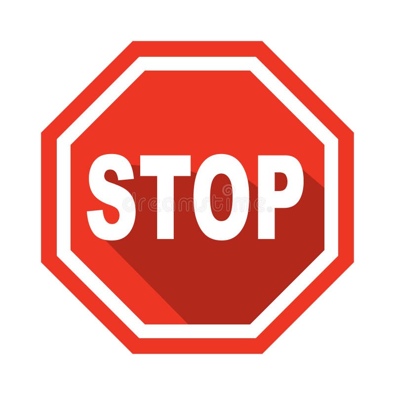 Picture of Stop Sign on White Background. Vector Illustration Stock ...