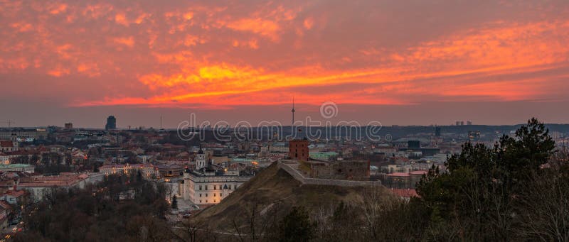 Vilnius Sunset stock photo. Image of horizon, lietuva - 220552950