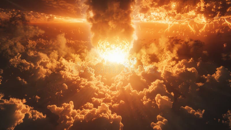 A Picture of a Sunny Beam Shining through Cloudy Skies Stock Photo ...