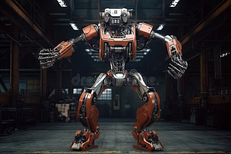 Robot Dancing Inside of a Factory. Ai Generated Stock Illustration ...