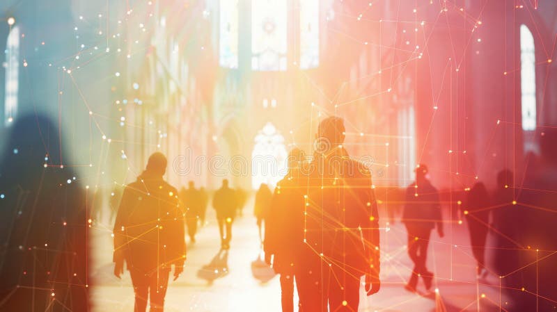 Picture Symbolized People Connection with Friends on Internet System ...