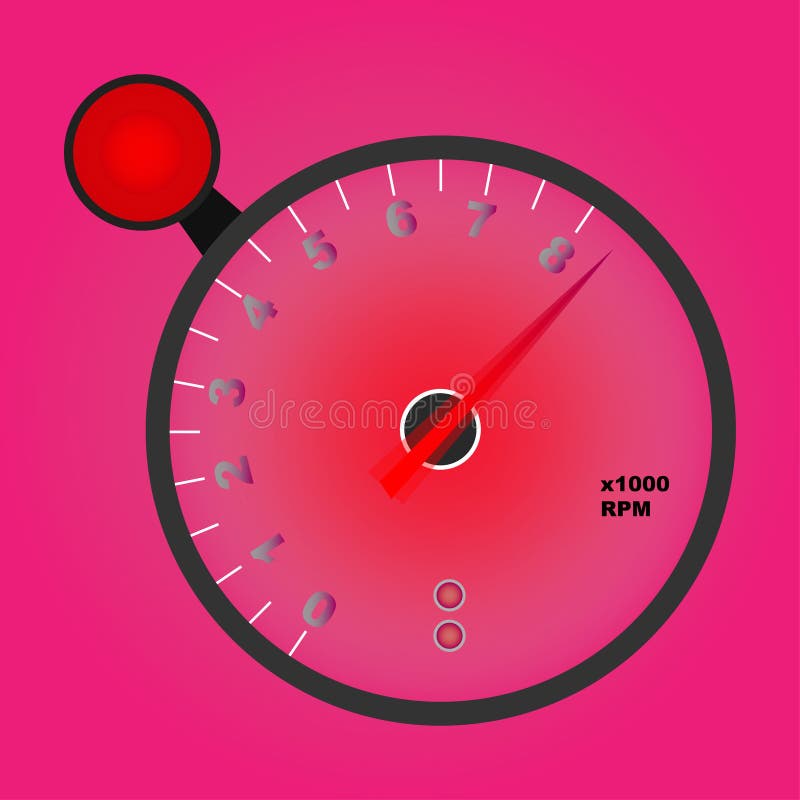 Picture of Tachometer on Pink Background Stock Illustration ...