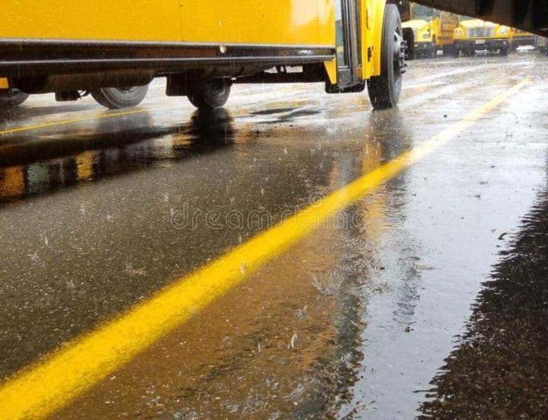 Picture Taken Under a Bus while it Was Raining Stock Image - Image of ...