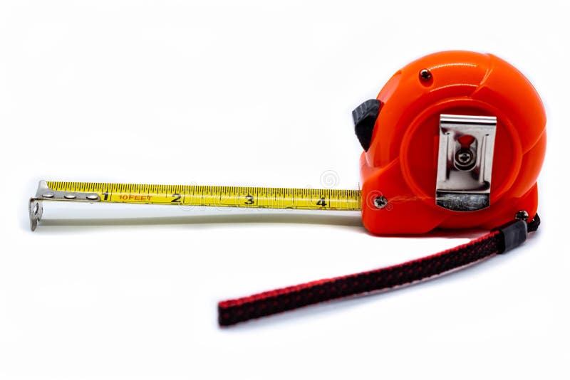 Tape Measure in Centimeters and Inches on a White Background Stock ...