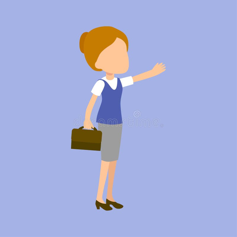 Picture of a Teacher on a Blue Background. Vector Illustration Stock ...