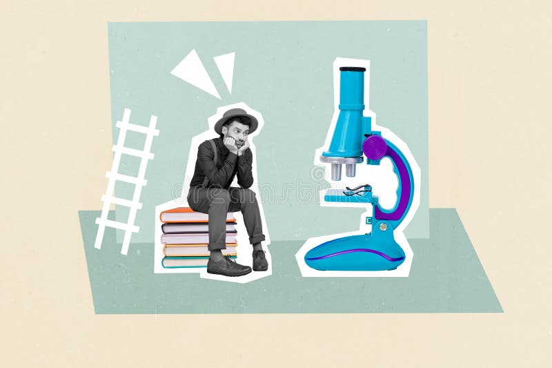 Picture Template Collage of Upset Gentleman Guy Sitting Book Learning ...