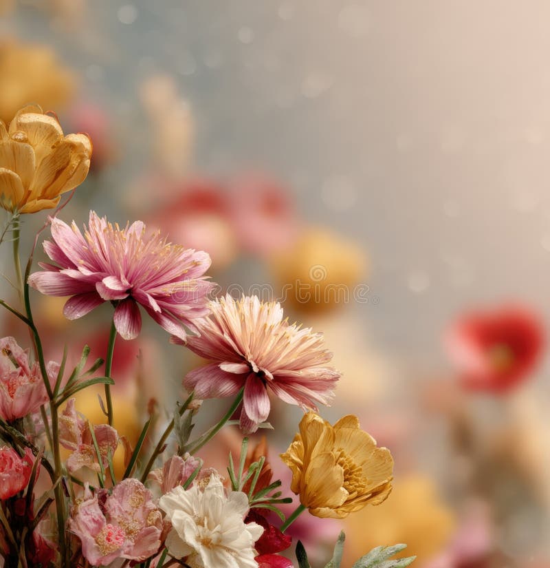 In this Picture, There are Many Various Different Types of Flowers ...