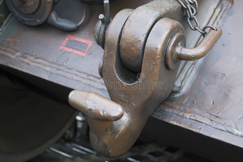 Picture of a Towing Hook Bolted on a Tank Frame. Stock Photo - Image of ...