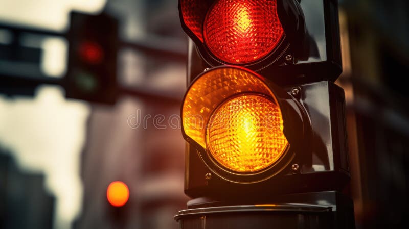 A Picture of a Traffic Light with a Red Light in the Background ...