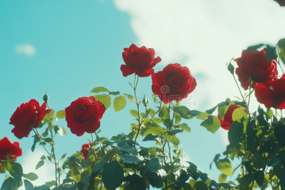 A Picture of a Tree with Multiple Red Roses Growing on Its Branches ...