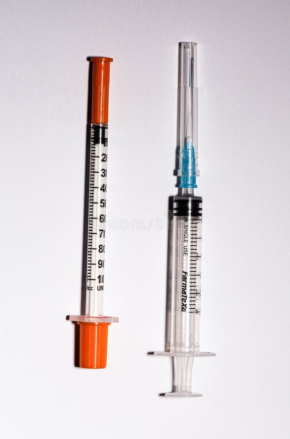 A Picture with Two Examples of Syringes that are Used in Medicine for ...