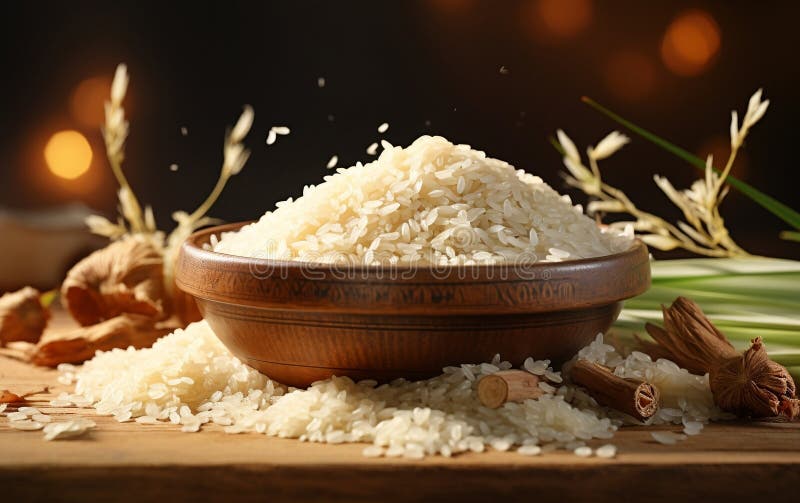 Picture of Uncooked Rice for an Ad. Generative by Ai Stock Illustration ...