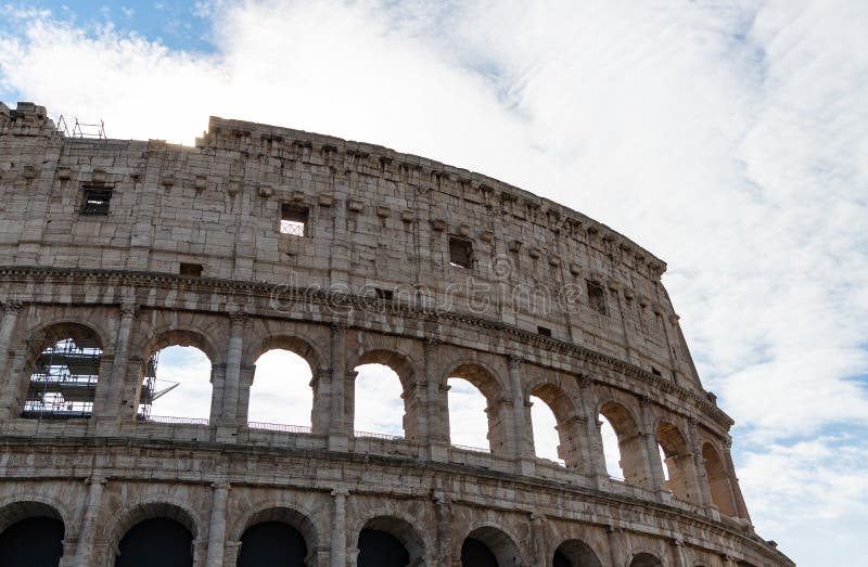 Colosseum Upper Section stock photo. Image of columns - 244167126
