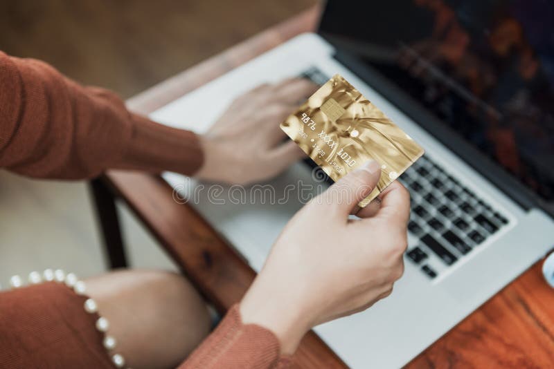 Picture of Using the Card Over the Internet. Stock Photo - Image of ...