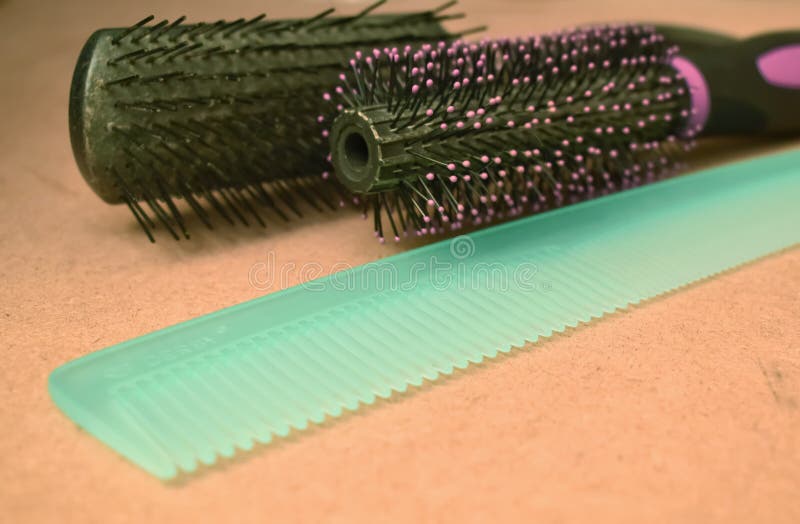 A Picture of Various Varieties of Plastic Comb Placed on a Salon Table ...