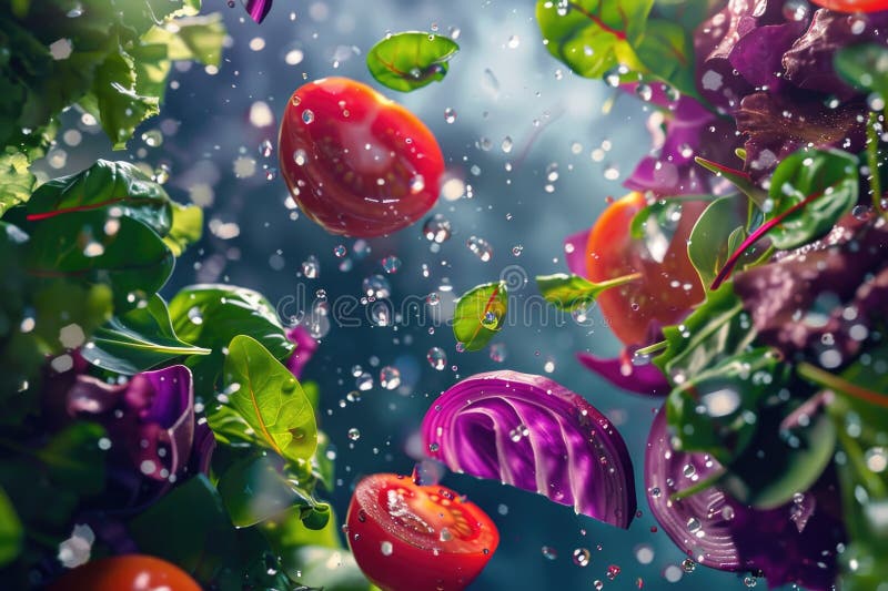 A Picture of Various Vegetables Falling from Above Stock Photo - Image ...