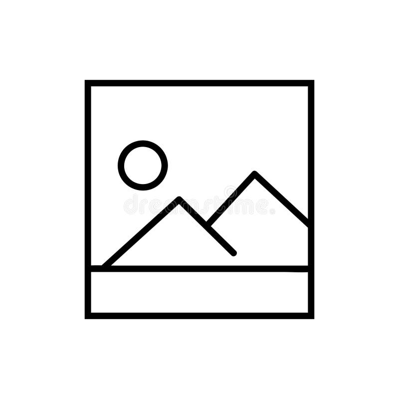 Picture Vector Icon, Outline Style, Isolated on White Background. Stock ...