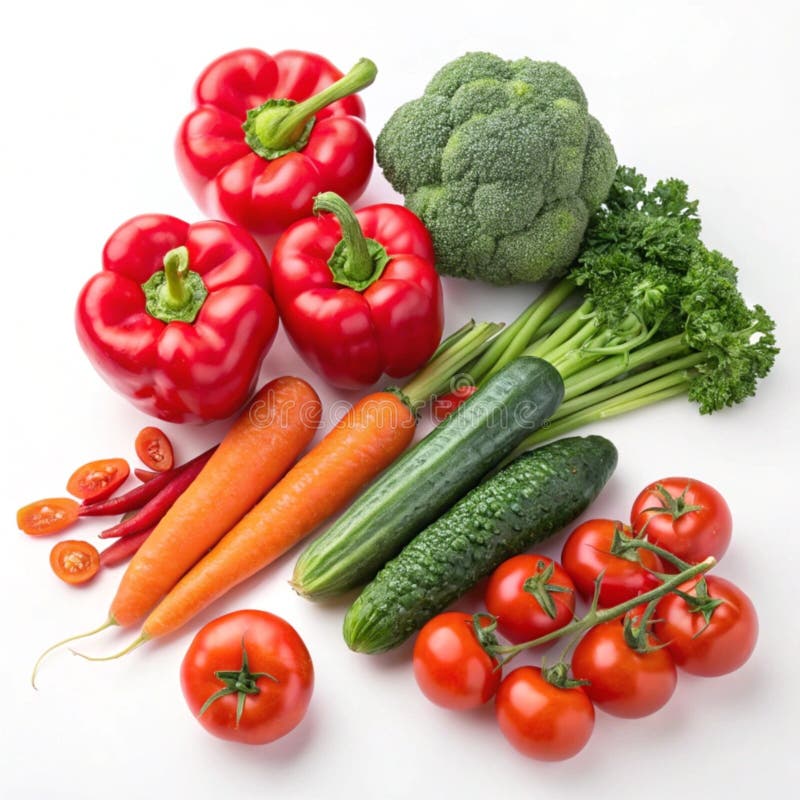 Picture of Vegetable Collection on a White Background. Isolated. Stock ...