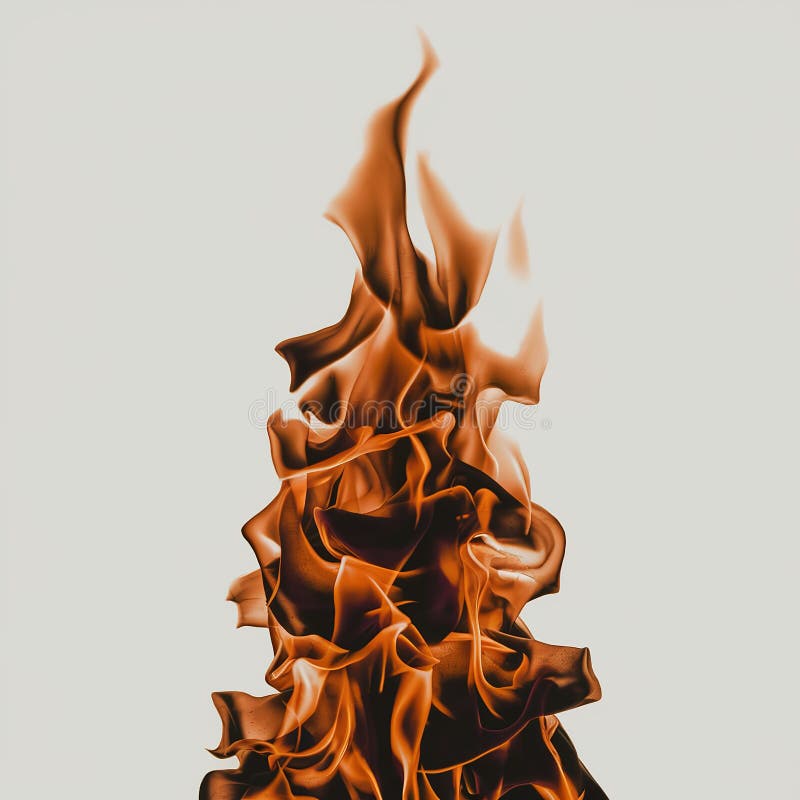 Picture of a Vibrant and Dynamic Flame Rising Vertically with Heavy ...