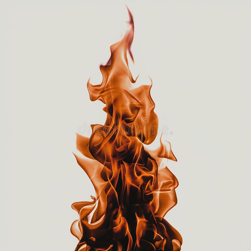 Picture of a Vibrant and Dynamic Flame Rising Vertically with Heavy ...