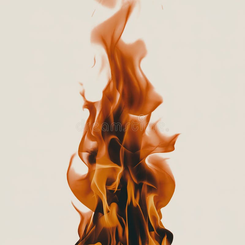 Picture of a Vibrant and Dynamic Flame Rising Vertically with Heavy ...