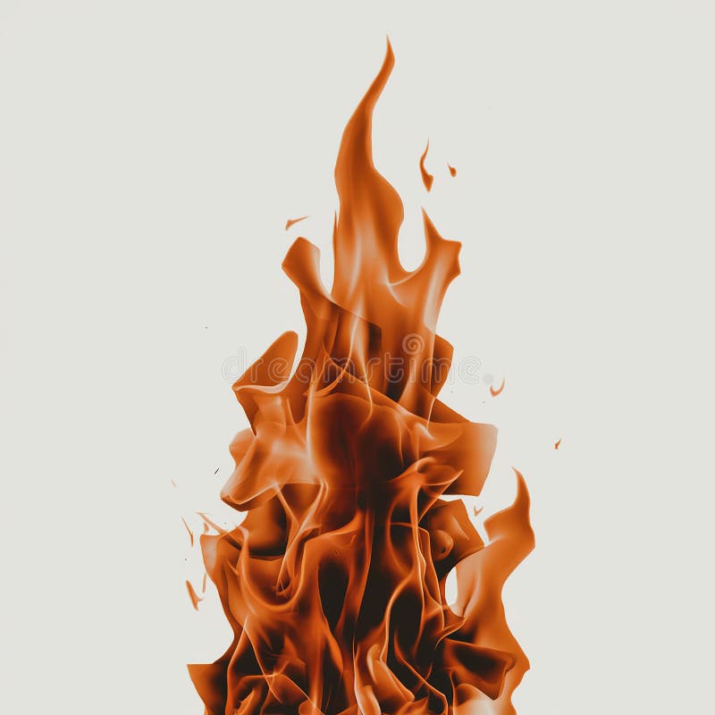 Picture of a Vibrant and Dynamic Flame Rising Vertically with Heavy ...