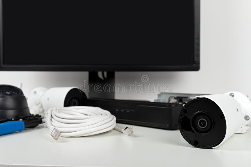 Security camera setup stock photo. Image of installing - 204904850