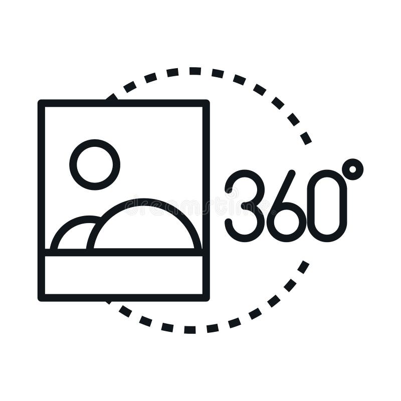 360 Picture View Virtual Tour Image Linear Style Icon Design Stock ...